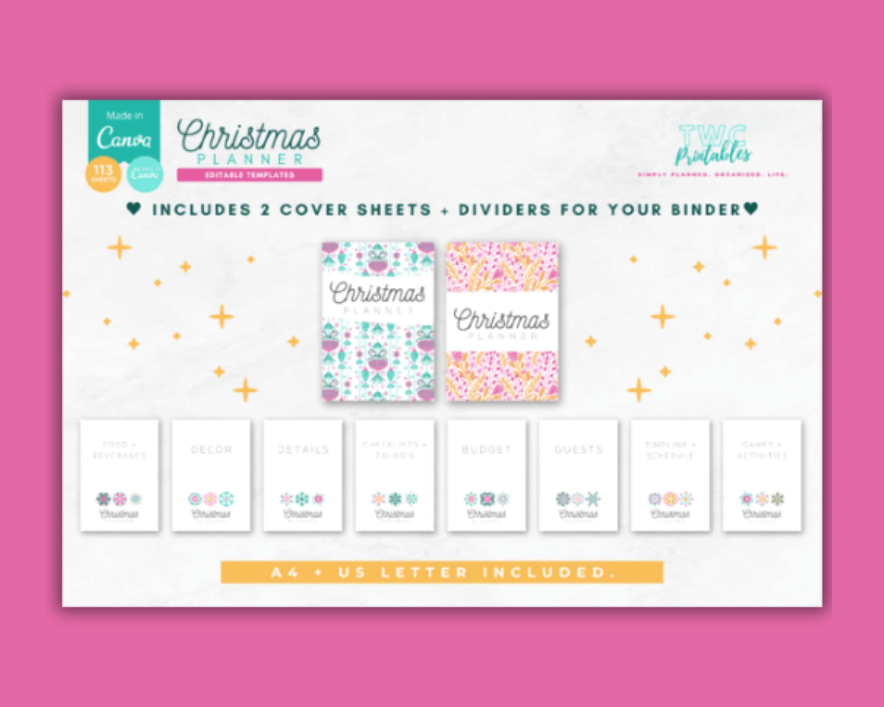 Christmas Planner Canva Template Editable Template Canva - Etsy
