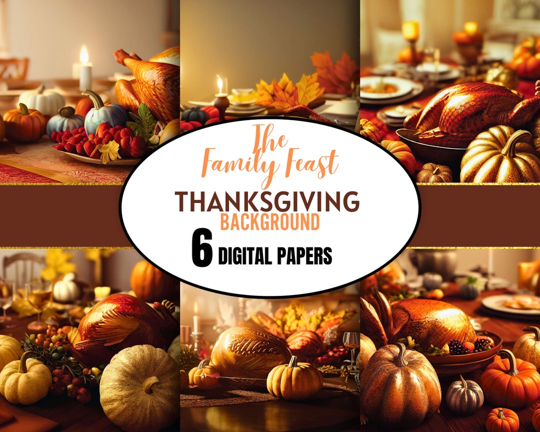 Thanksgiving Background Fall Digital Paper Pack, Autumn Scrapbook ...