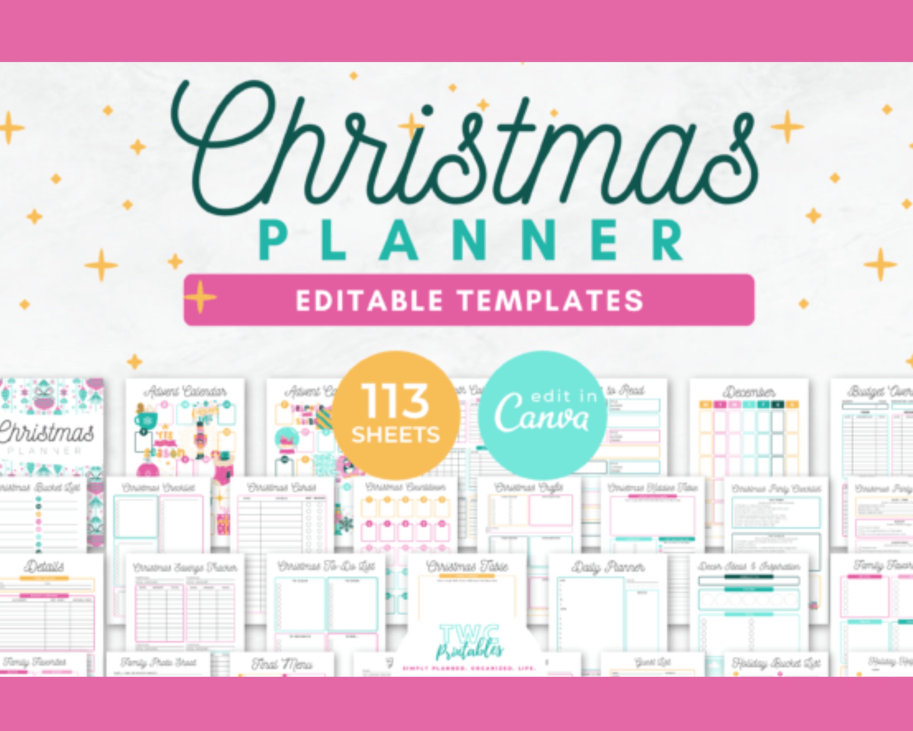 Christmas Planner Canva Template Editable Template Canva - Etsy