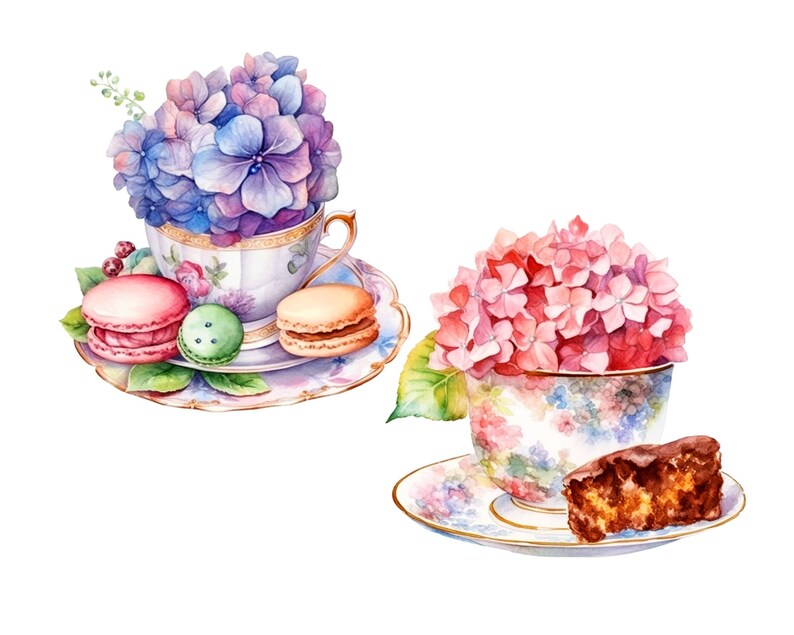 Tea Party Clipart, Watercolor Clipart, Tea Time Clip Art, Tea Clipart ...