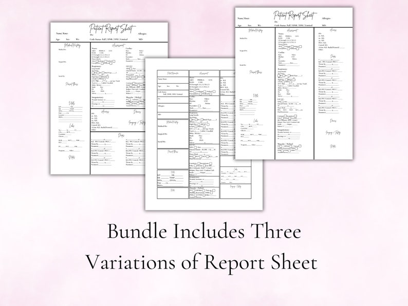 Minimalistic ICU Nursing Report Sheet and 12 Hr Shift Planner Bundle - Etsy