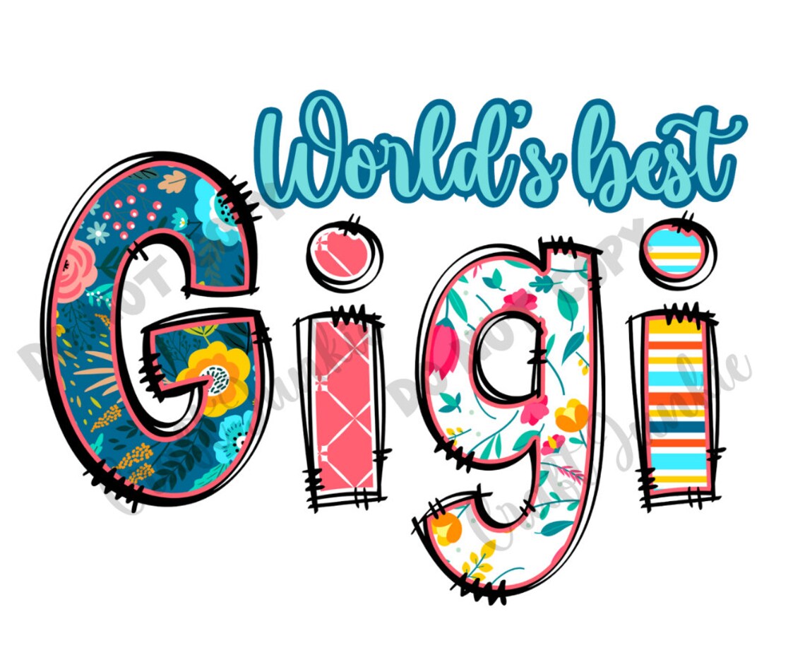 Worlds Best Gigi PNG - Etsy