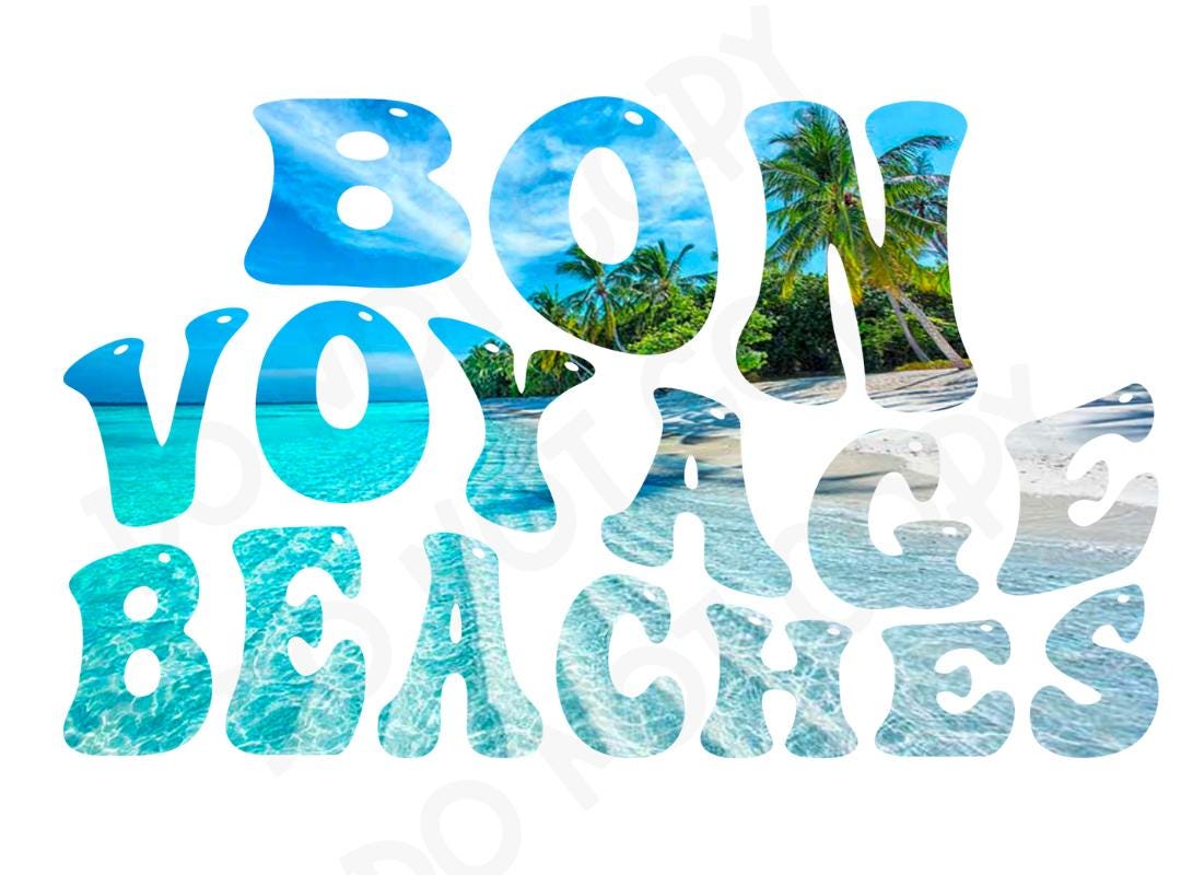 Bon Voyage Beaches Wavy PNG - Etsy
