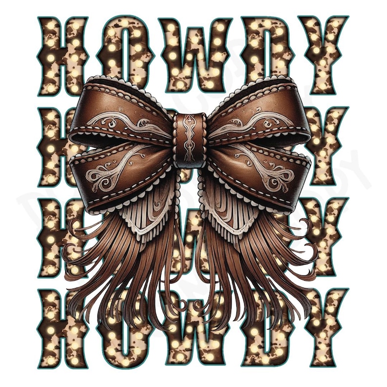 Howdy Western Bow PNG - Etsy