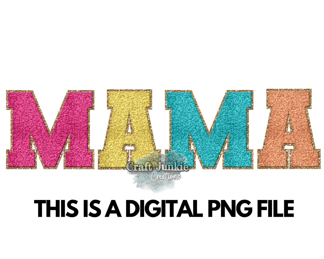 MAMA Chenille Letters PNG - Etsy