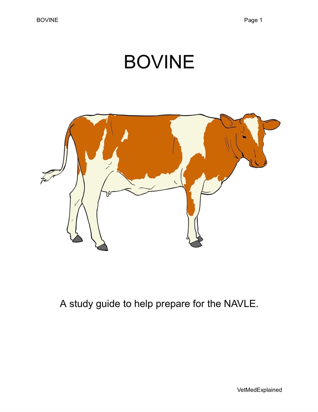 Bovine Vet Med Study Guide for the NAVLE - Etsy