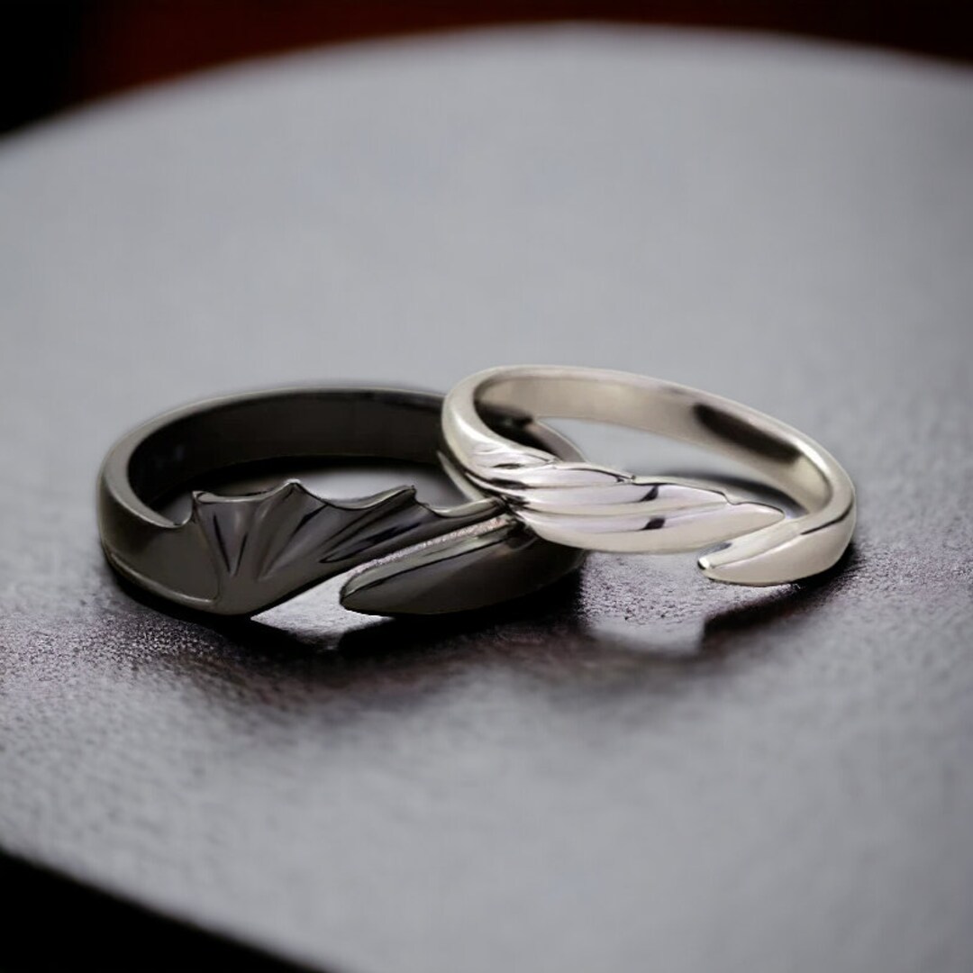 Dragon Rings, Matching Dragon Rings, Couple Rings, Silver Dragon Ring ...