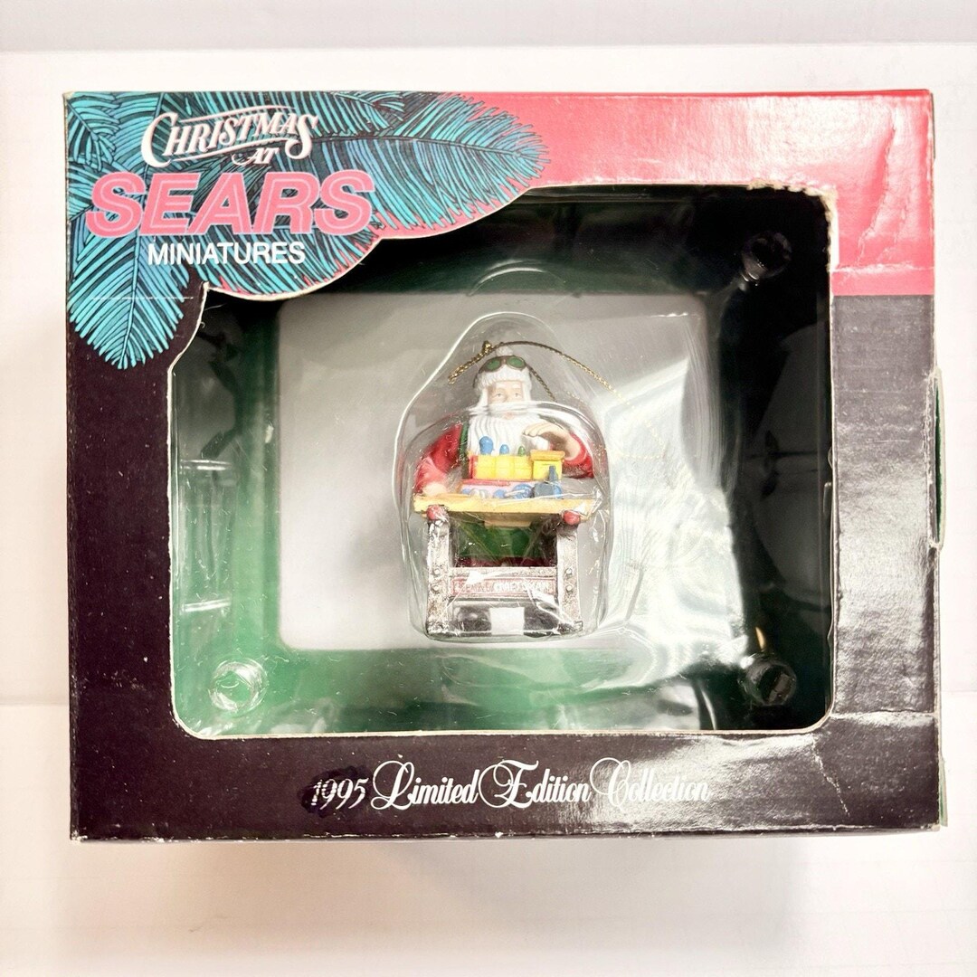 1995 Sears Craftsman Christmas Ornament Santa Toy Shop New in Box Mini ...