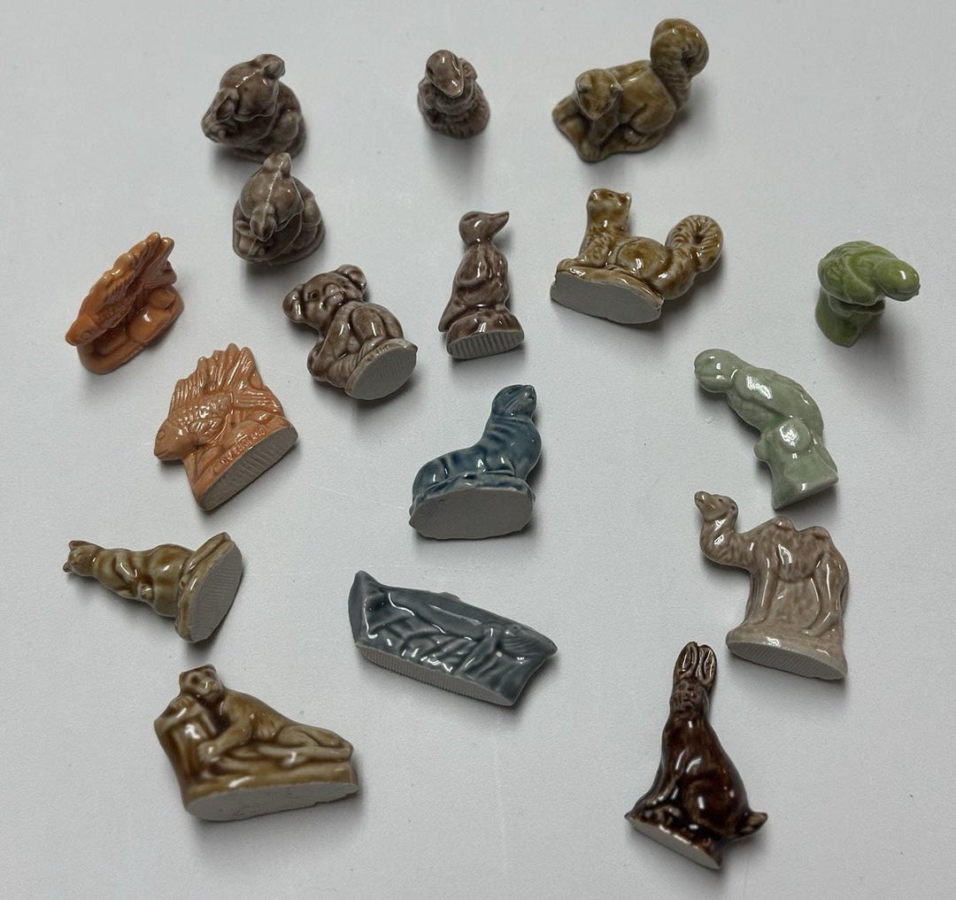 Wade Whimsies Wild Animal Figurines Lot of 18 Red Rose Tea Collectibles ...