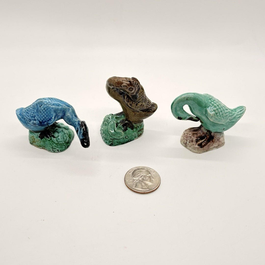 Vintage Chinese Ceramic Ducks Mini Set of 3 Export Figurines ...