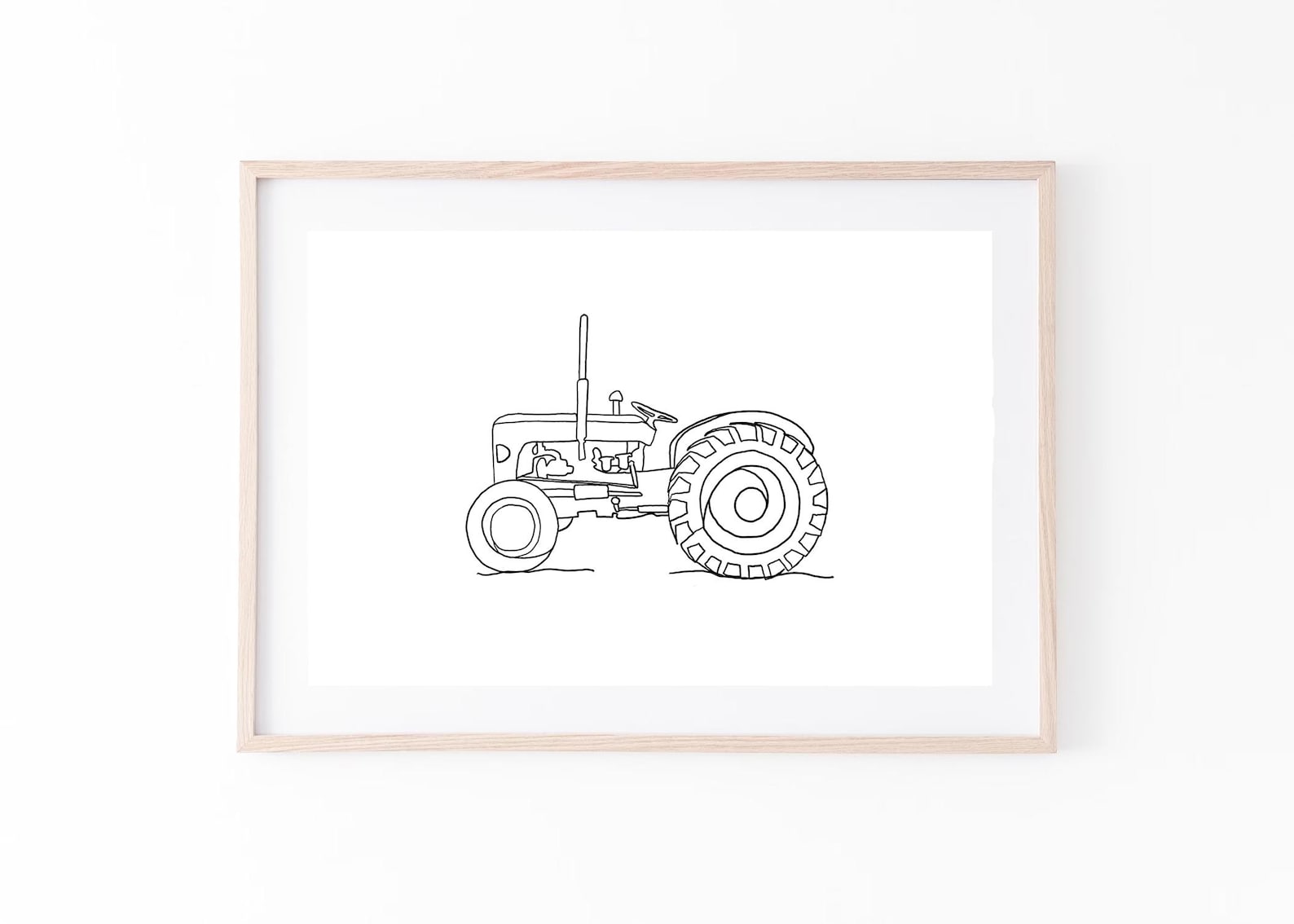 Vintage Tractor| Minimalist Line Art | Kids Room Art | Farm Vehicles ...