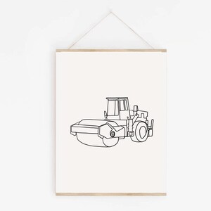 Set of 3 Construction Site Décor| Minimalist Line Art | Kids Room Art ...