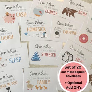 Open When Envelopes for College Students, Open When Letters Cards ...
