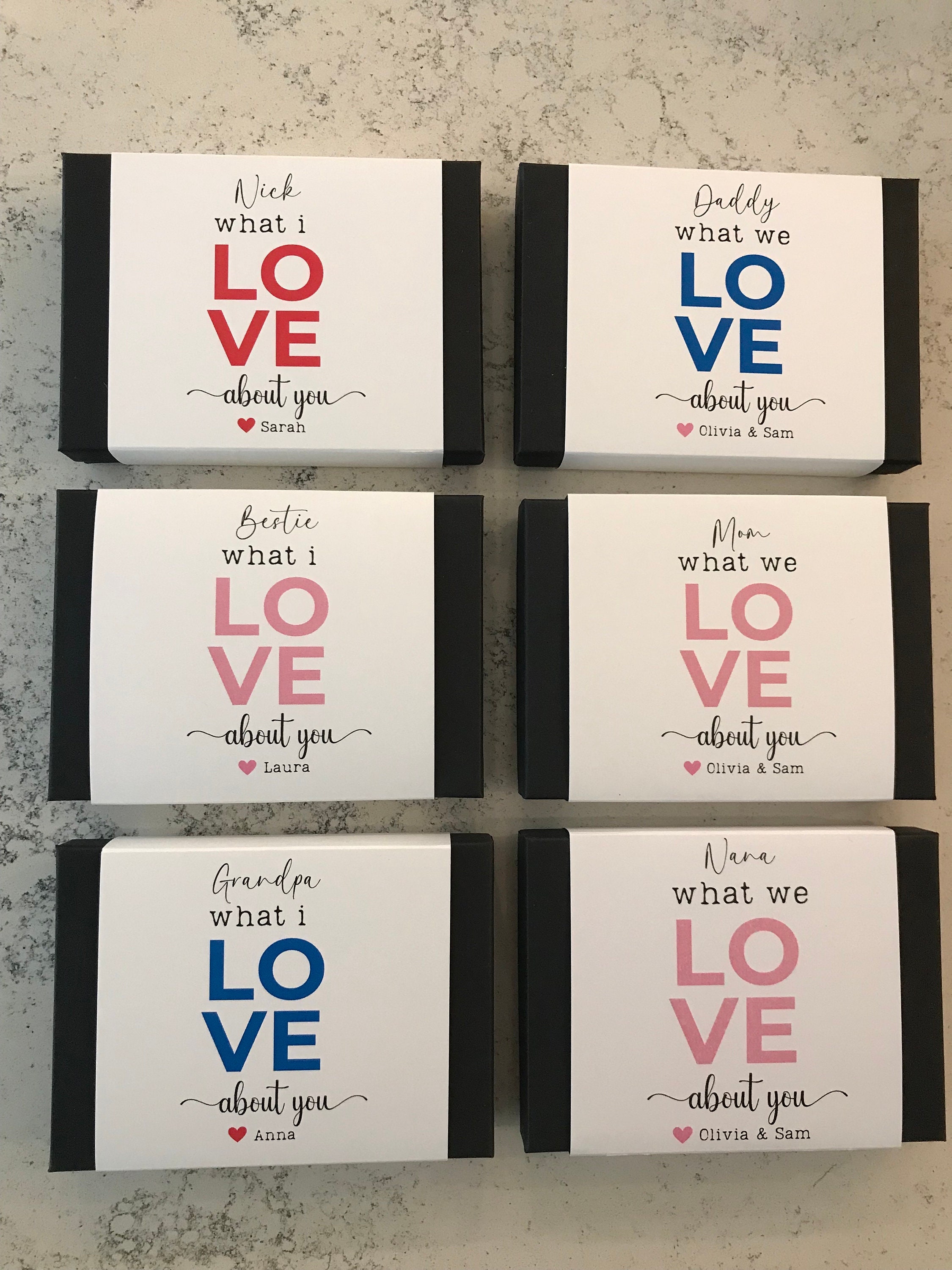 What I Love About You Box Set, Personalized Gift for Best Friend ...