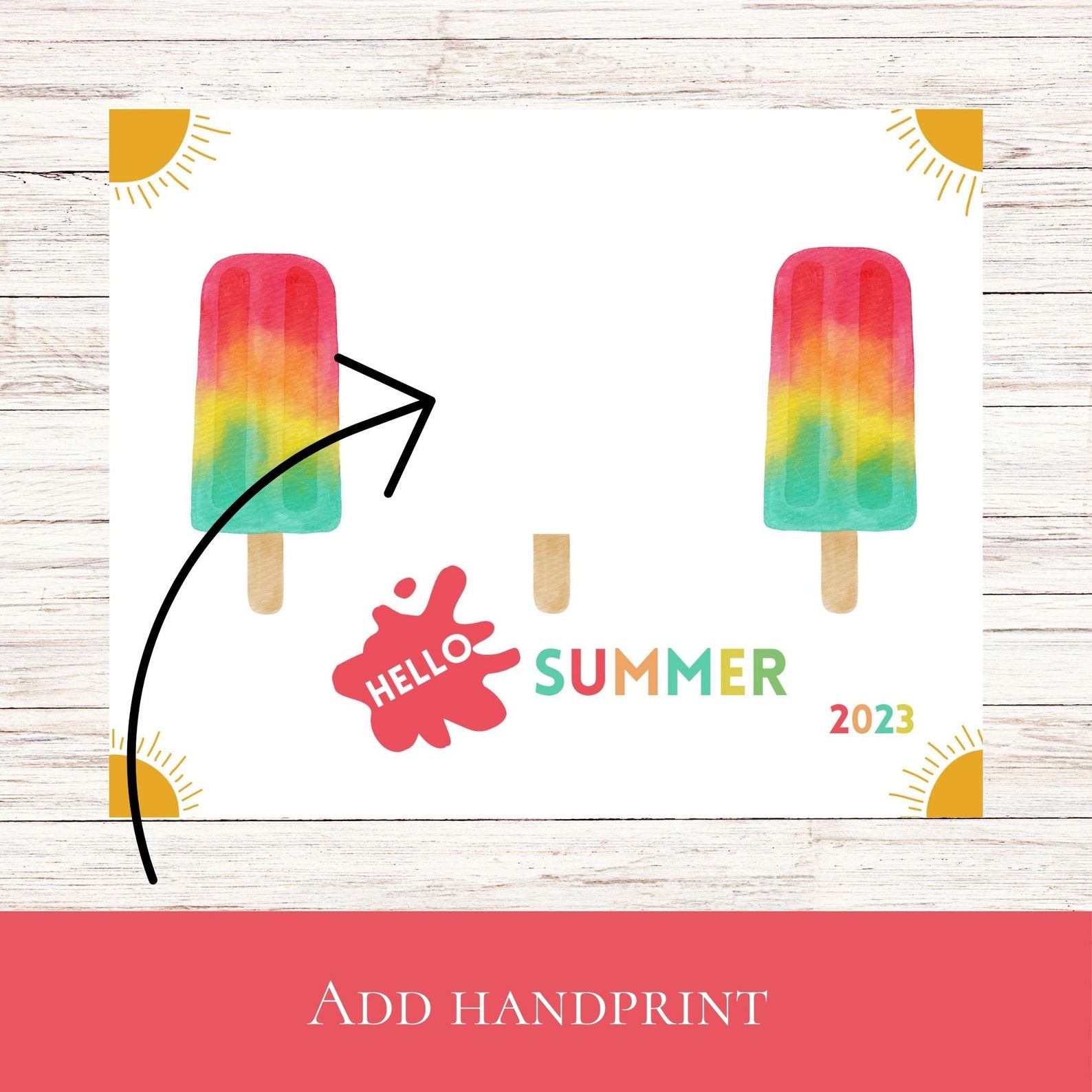 Hello Summer Popsicle Handprint Art Summer Kids Activity Summer Print ...