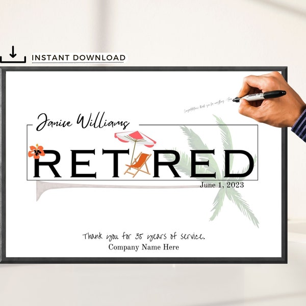 Retirement Frame to Sign - Etsy