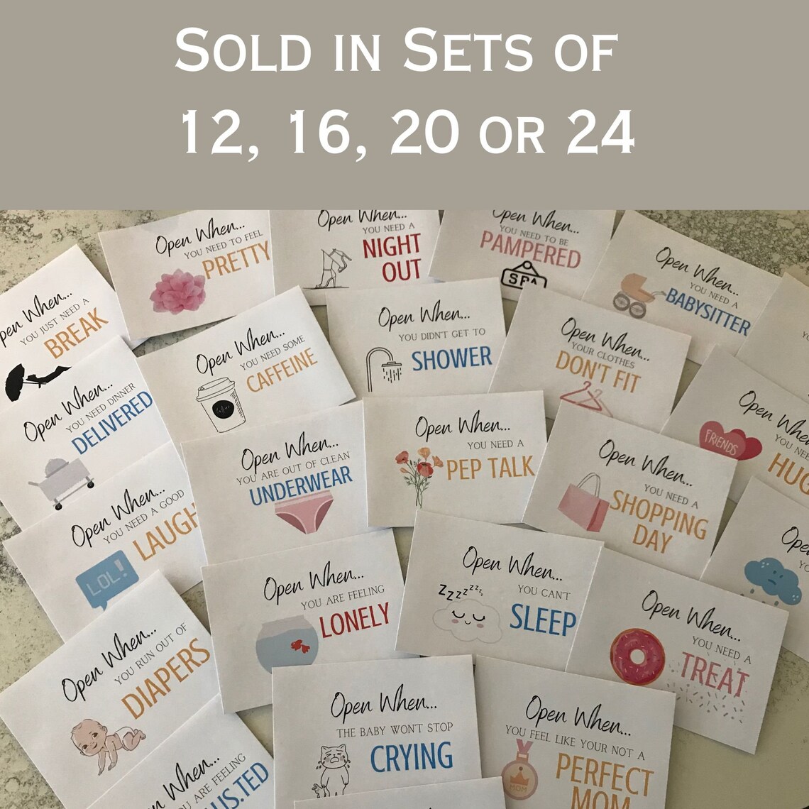 Open When Envelopes for New Moms, New Mom Care Package, Baby Shower ...
