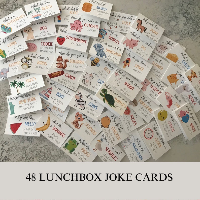 Lunchbox Jokes Printable Lunch Box Notes Jokes for Kids - Etsy