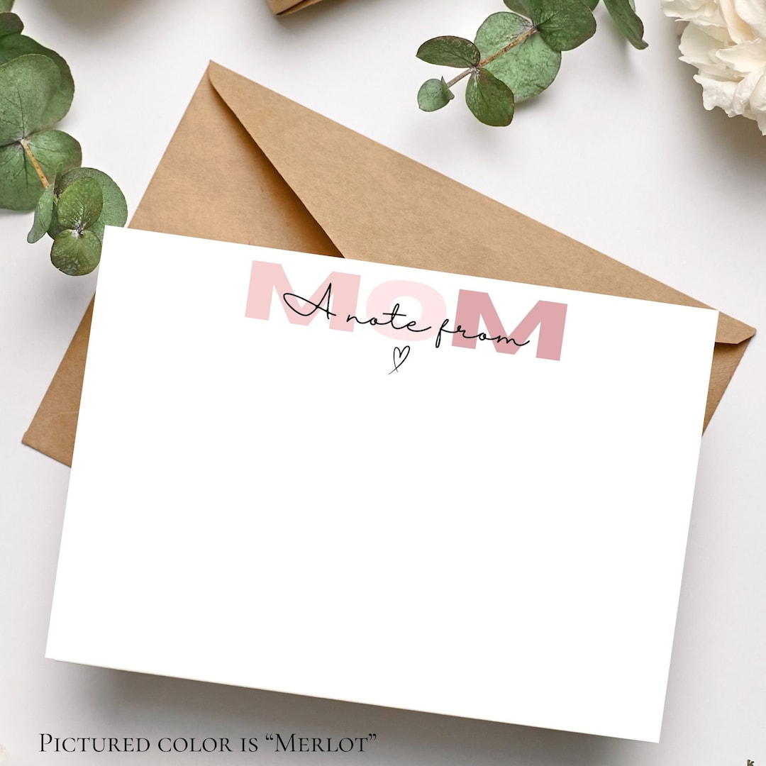 A Note From Mom Notecards - Set of 10 Notecards and Envelopes ...