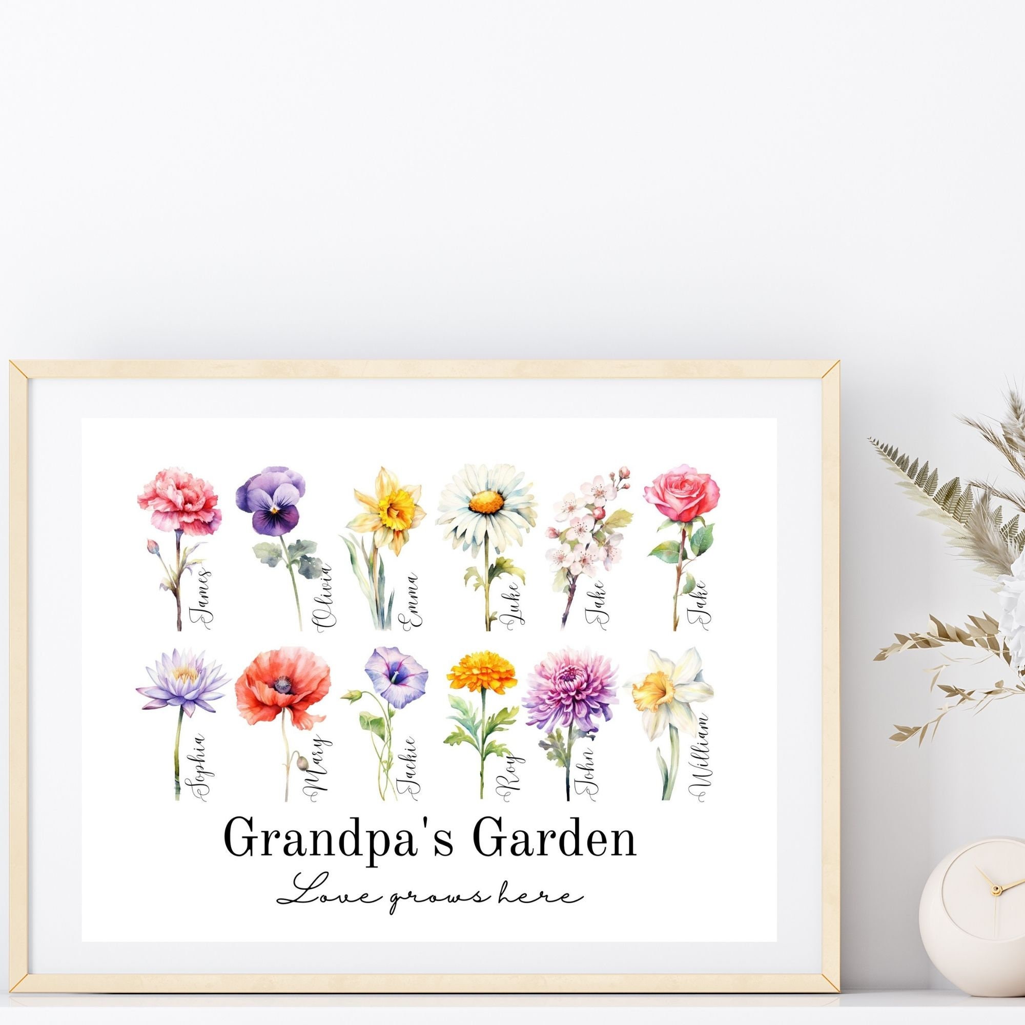 Grandpa's Garden Father's Day Gift for Grandpa, Printable Template ...