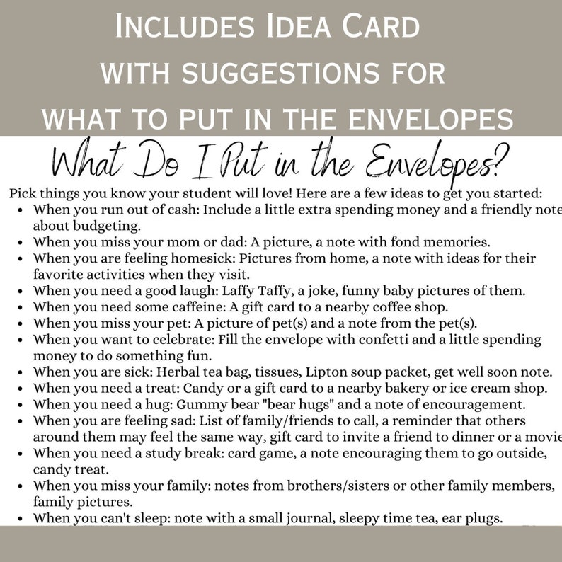 Open When Envelopes College Set Going Away to College Gift - Etsy