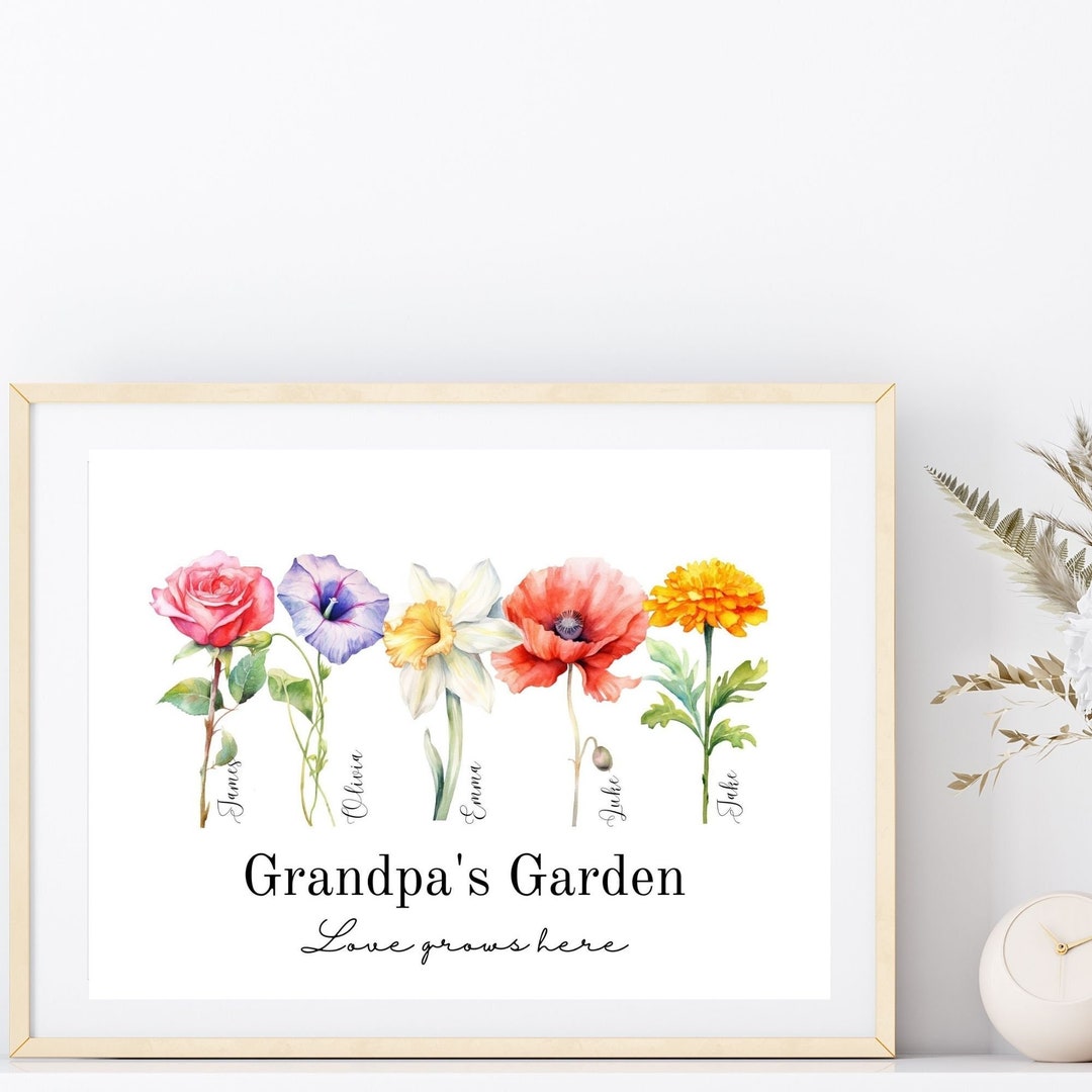 Grandpa's Garden Father's Day Gift for Grandpa, Printable Template ...