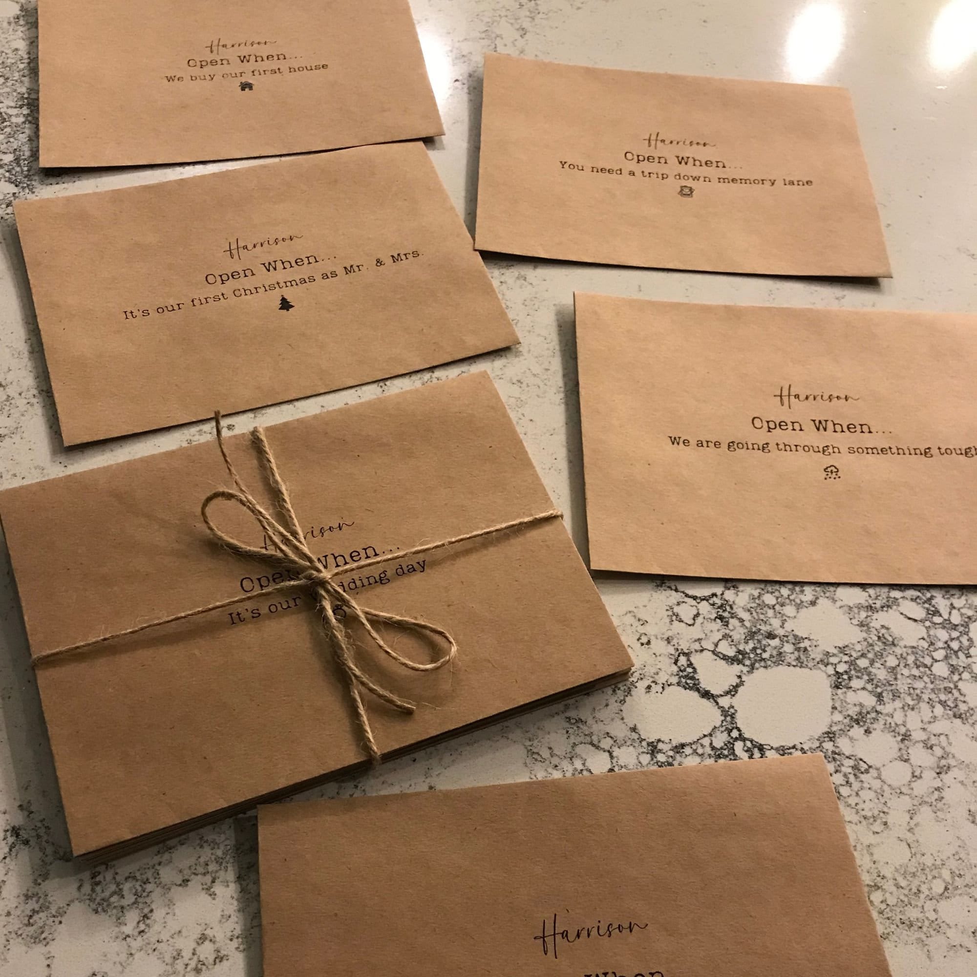 Open When Envelopes Letters, to My Husband Wife on Our Wedding Day ...