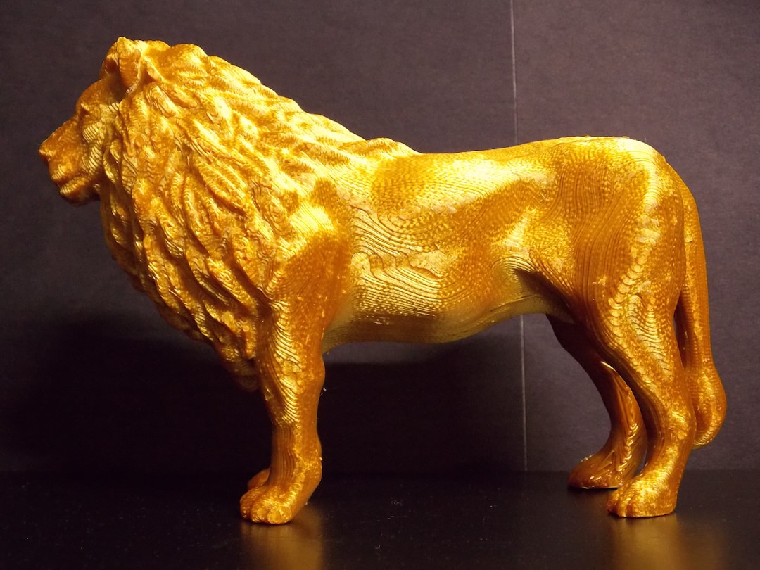 Gold 3D Printed Lion - Etsy