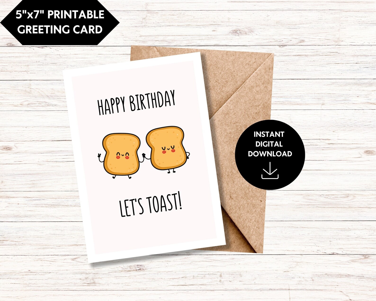 Cute Birthday Card, Funny Birthday Card, Printable Birthday Card, Food ...