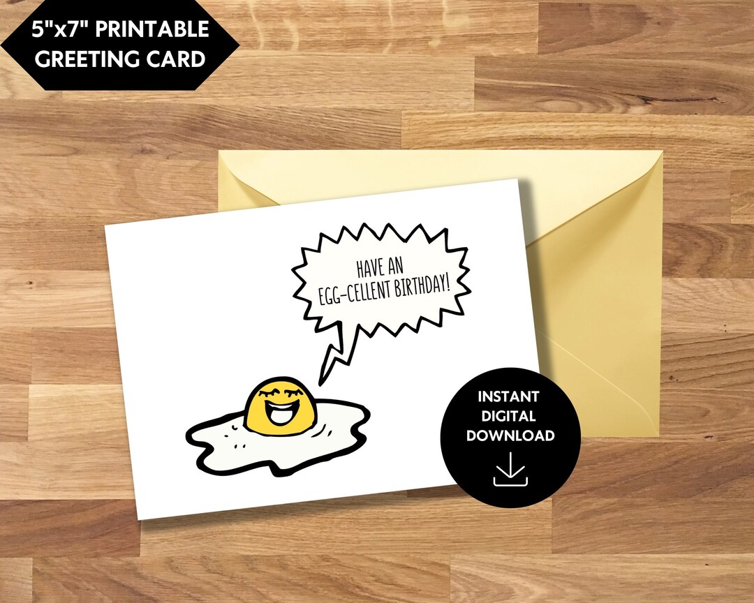 Funny Birthday Card, Food Pun Card, Printable Greeting Card, Pun ...