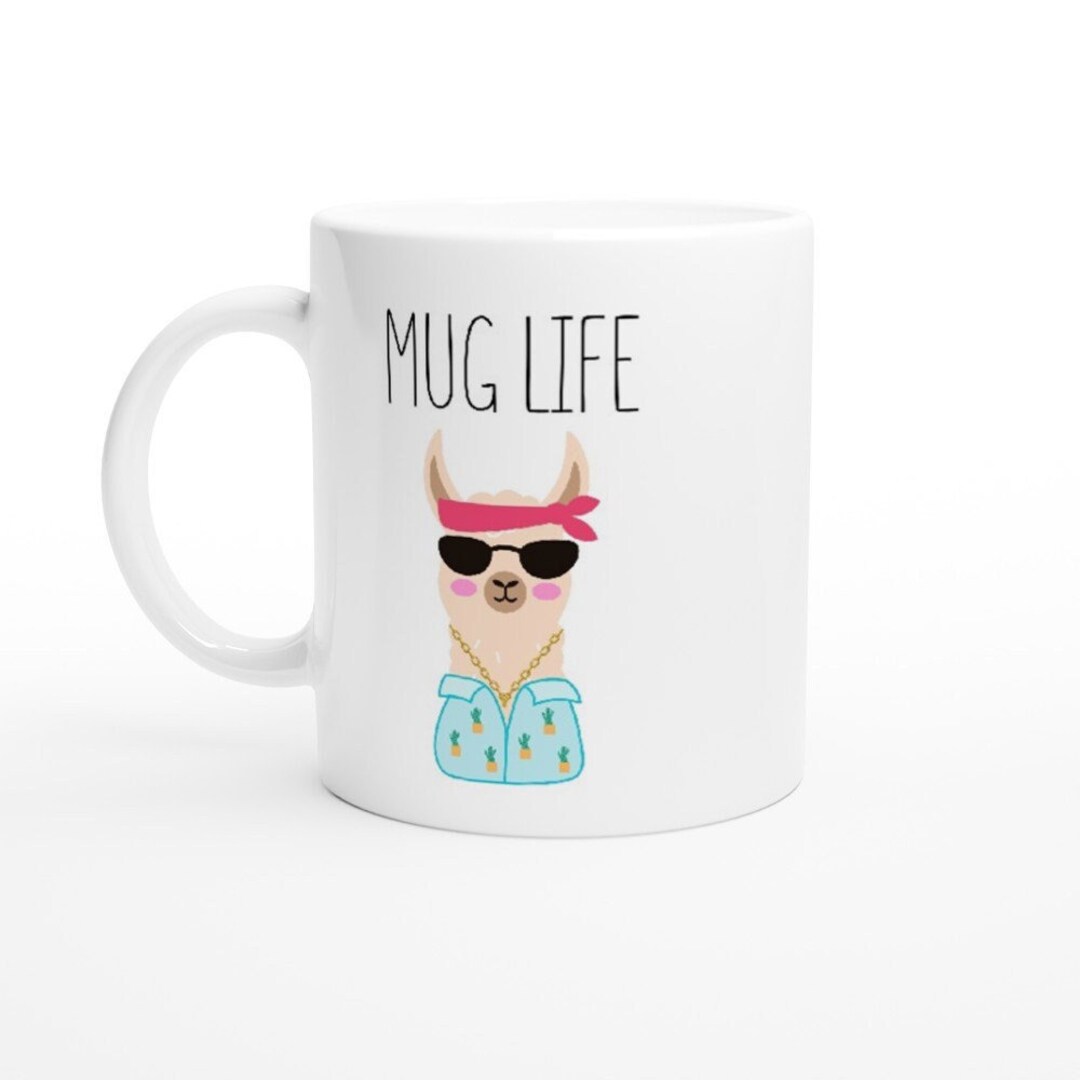 Thug Life Song Lyric Mug, Funny Llama Mug for Coffee Lover, Birthday ...
