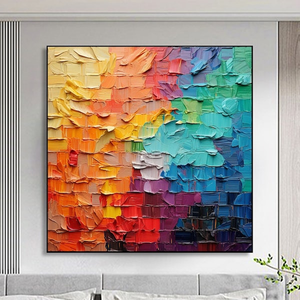 Large Colorful Art - Etsy