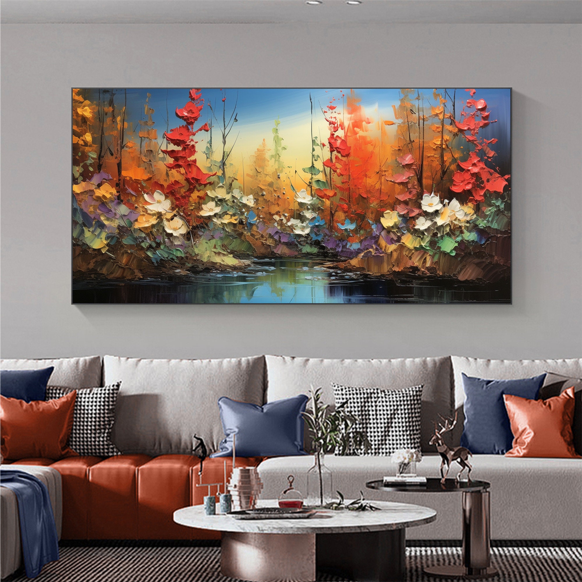 Original Nature Landscape Oil Painting on Canvas, Large Wall Art ...