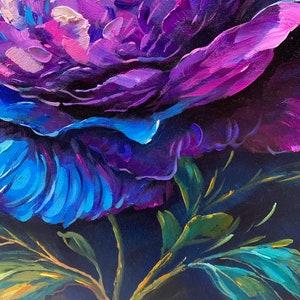 Abstract Purple Flower Oil Painting on Canvas, Original Painting, Large ...