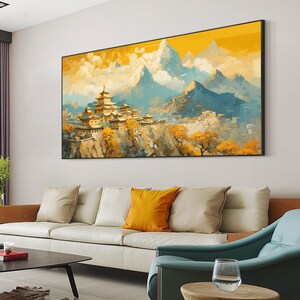 Abstract Temple Oil Painting on Canvas Large Wall Art - Etsy