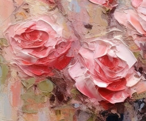 Abstract Rose Flower Oil Painting on Canvas Large Wall Art - Etsy