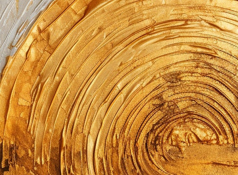 Abstract Gold Circle Oil Painting on Canvas Large Wall Art - Etsy