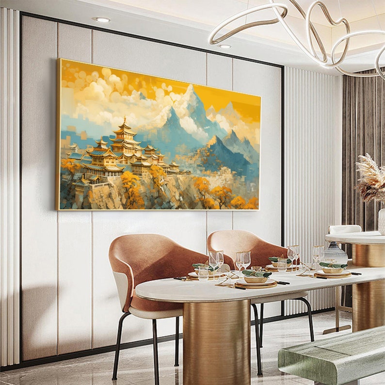 Abstract Temple Oil Painting on Canvas Large Wall Art - Etsy