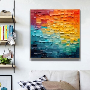 Minimalist Texture Oil Painting on Canvas, Large Wall Art, Original ...