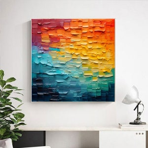 Minimalist Texture Oil Painting on Canvas, Large Wall Art, Original ...