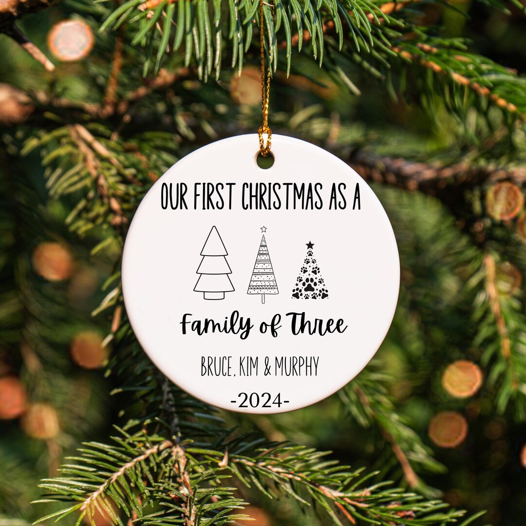 Custom Family Ornament, Our First Christmas Ornament, Our First Family ...