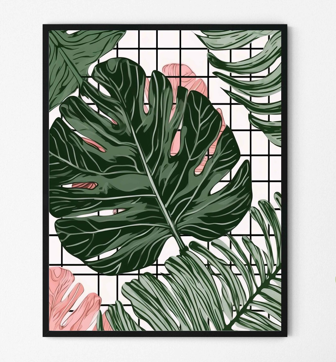 Plant Decor Bathroom Botanical Art Print Poster, Plant Decor Wall Art ...