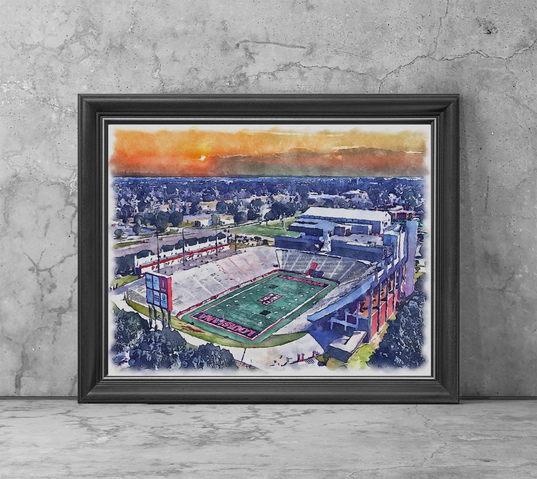 Cajun Field Stadium Art Print Poster, Lafayette, Louisiana Football Fan ...