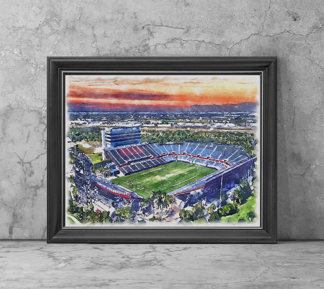 FAU Stadium Print Poster, Boca Raton Florida Football Fan Team ...