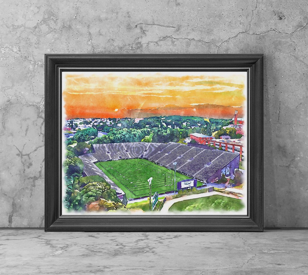 Fitton Field Art Print Poster, Worcester Massachusetts Football Fan ...