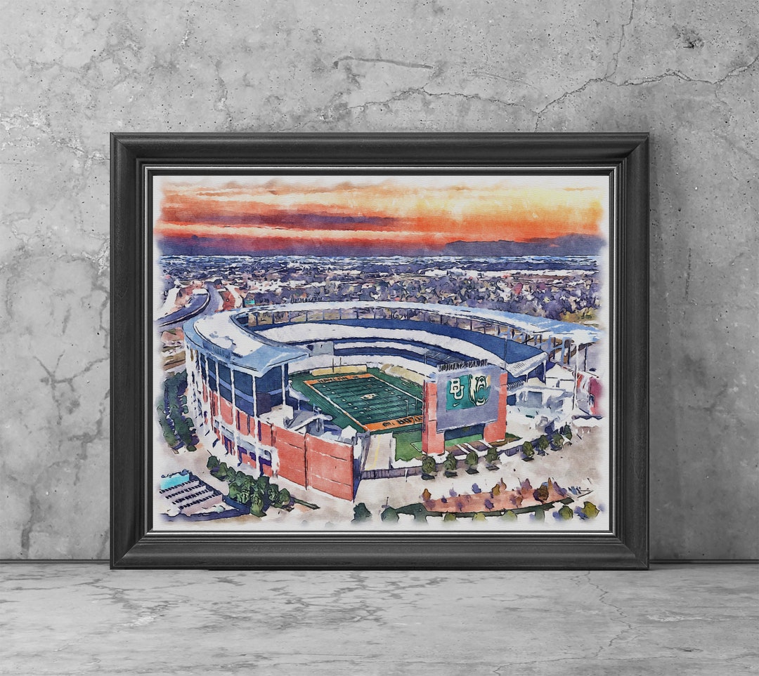 Mclane Stadium Art Print Poster, Waco Texas Football Fan Team ...