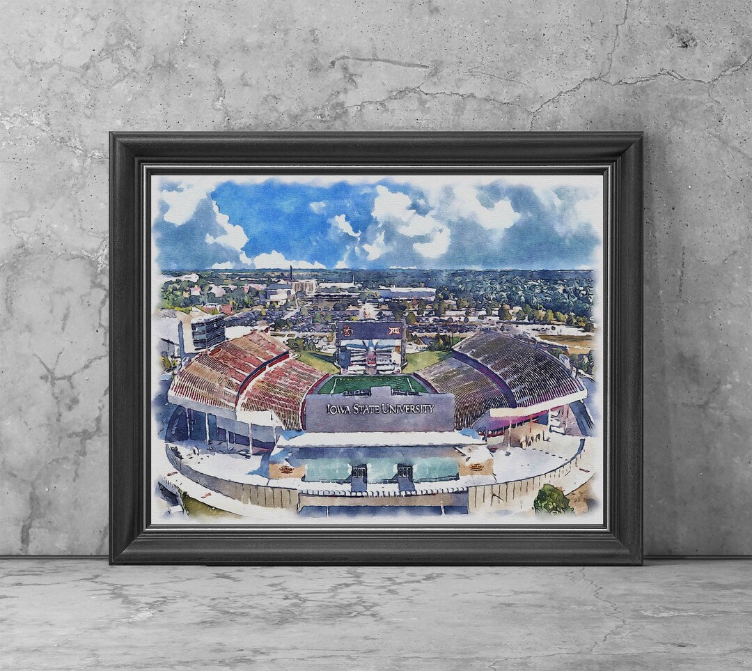 Jack Trice Stadium Art Print Poster, Ames Iowa Football Fan Team ...