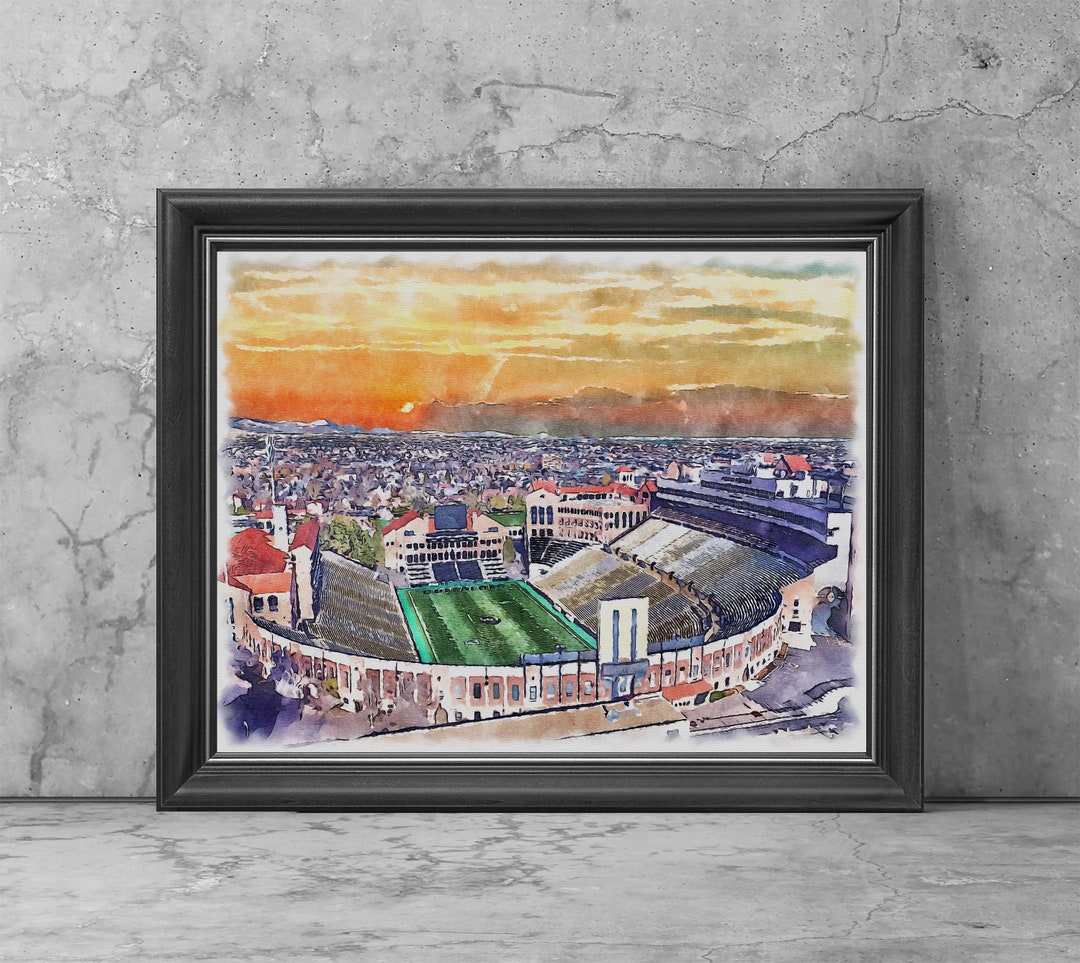 Folsom Field Print Poster, Boulder Colorado Football Fan Team ...
