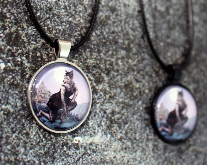 Werewolf Pendant - Werewolf Girl in Summer Dress Artwork Picture ...
