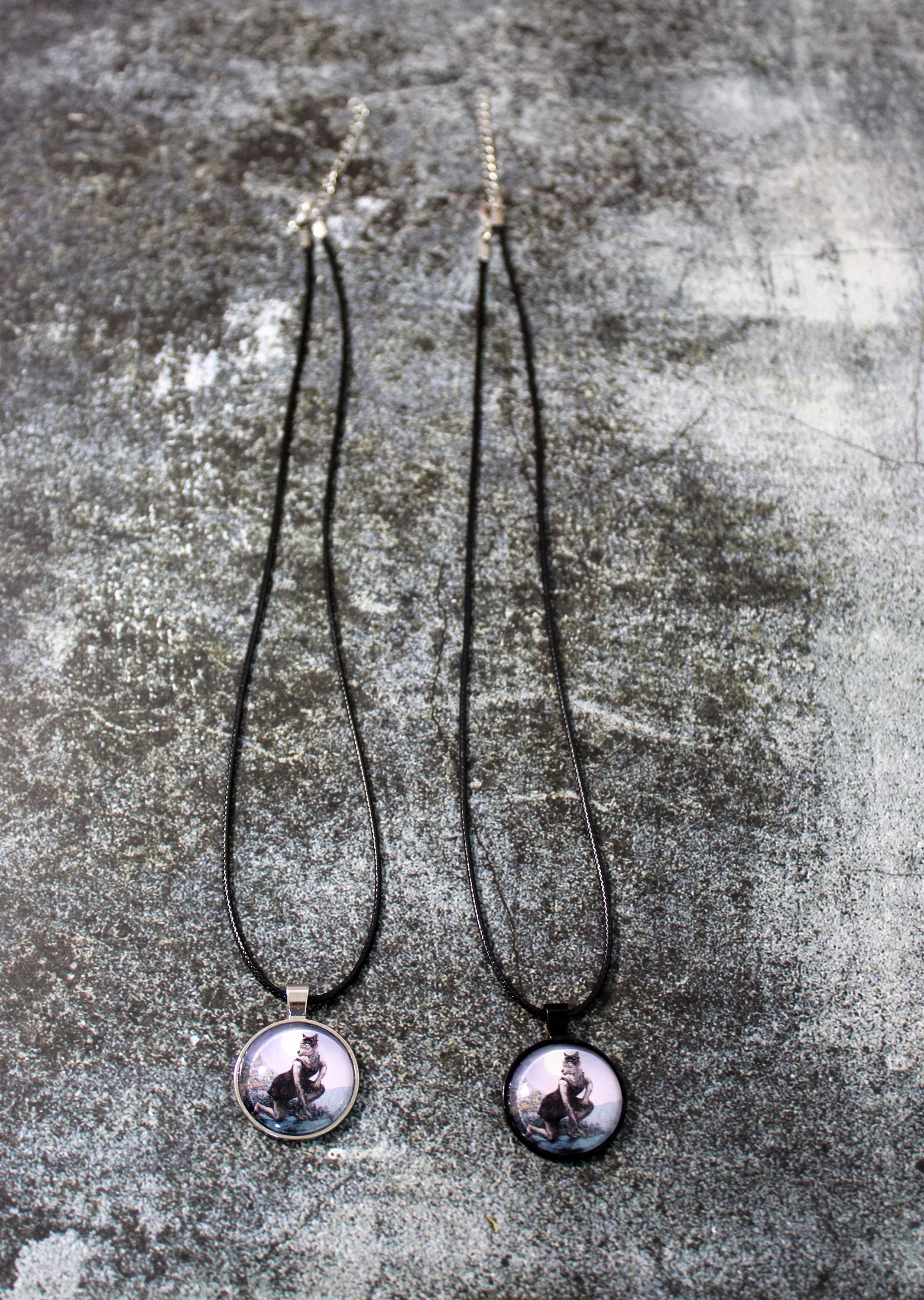 Werewolf Pendant Werewolf Girl in Summer Dress Artwork Picture Pendant ...